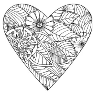 Valentine's Day Colouring Sheets for Adults or Children Mindfulness ...