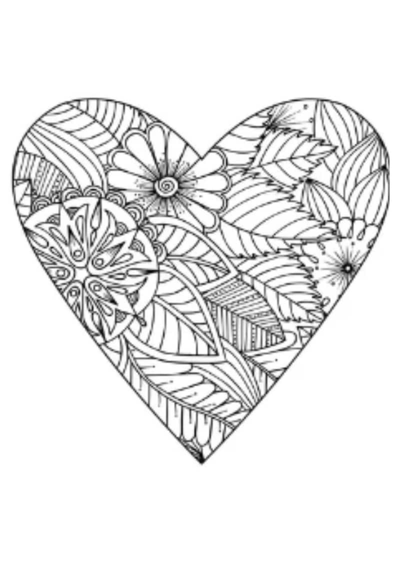 Valentine's Day Colouring Sheets for Adults or Children Mindfulness ...