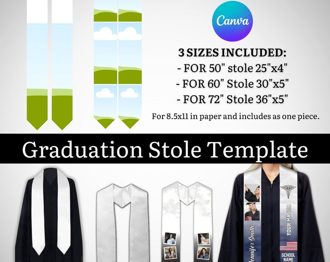 Graduation Stole Template, Graduation Stole Svg, Stole Template ...