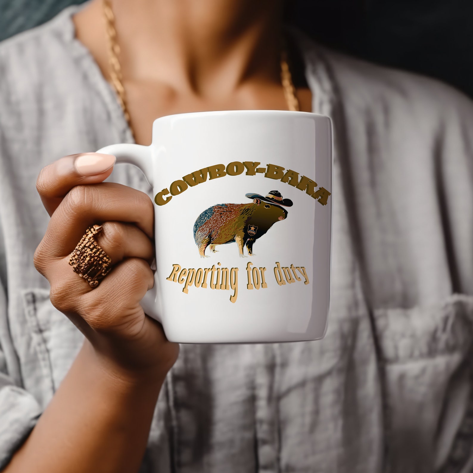 Cowboy-bara Mug, Capybara Mug, Gifts for Her, Gifts for Him, Meme Mug ...