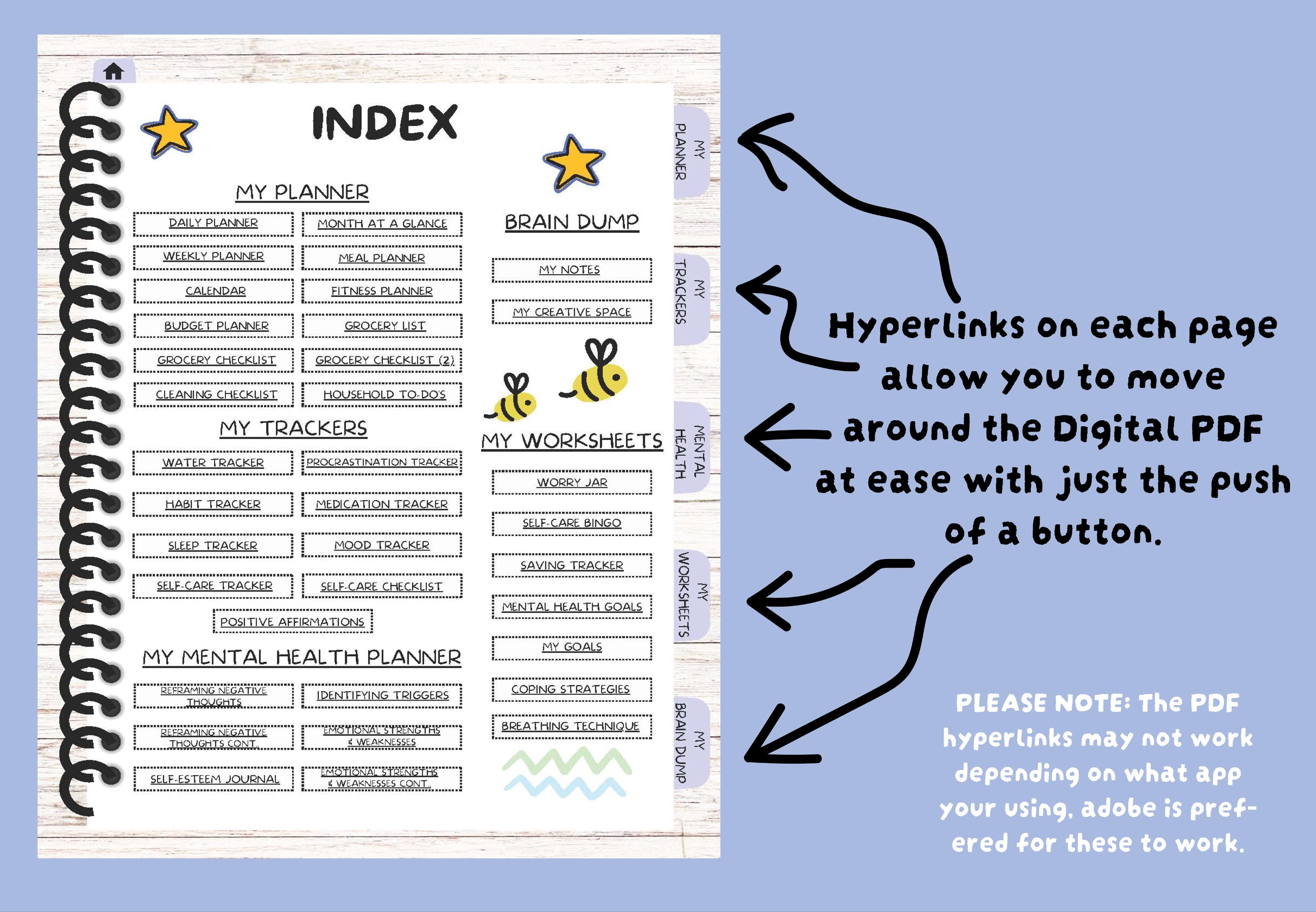 My Day to Day ADHD Planner, Printable ADHD Journal Planner, Notability ...