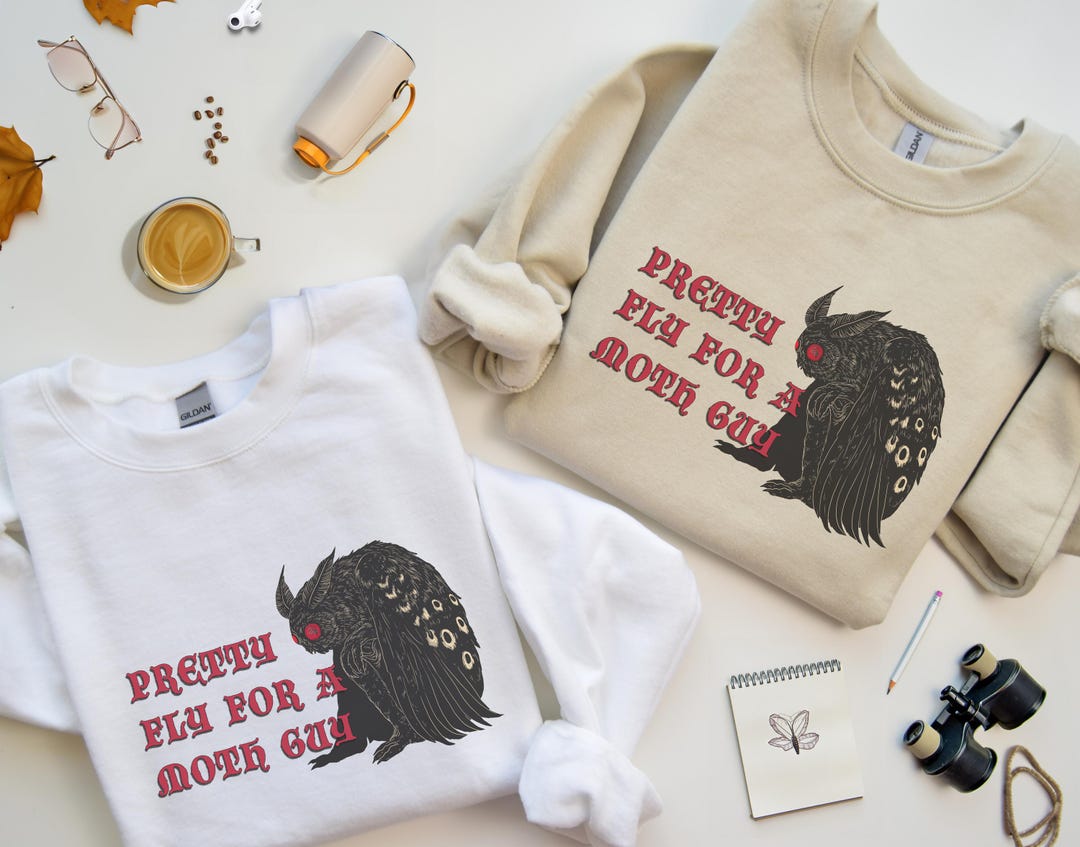 Mothman Pretty Fly Funny Sweatshirt, Paranormal Sweater, Funny Cryptid ...