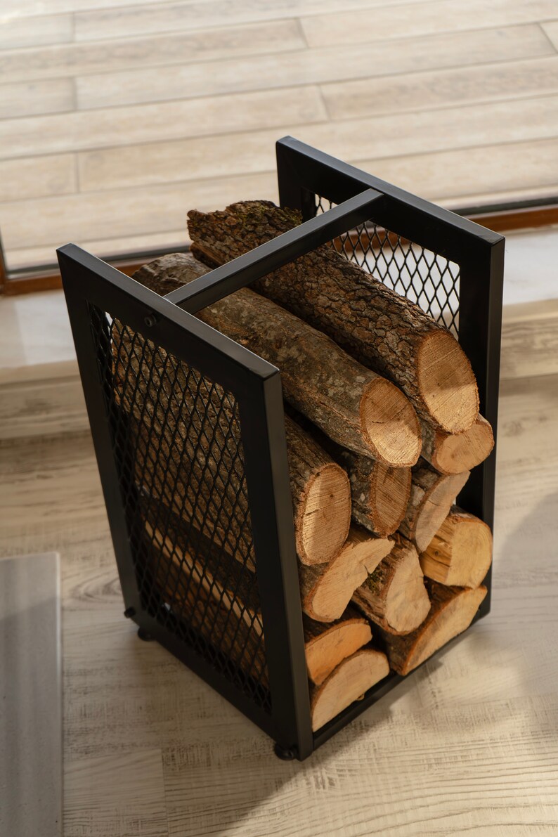 Metal Firewood Rack, Log Storage, Fireplace Accessories, Garden Decor ...