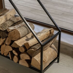 House Shaped Firewood Rack, Firewood Rack, Log Holder, Wood Storage ...