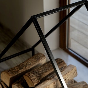 House Shaped Firewood Rack, Firewood Rack, Log Holder, Wood Storage ...