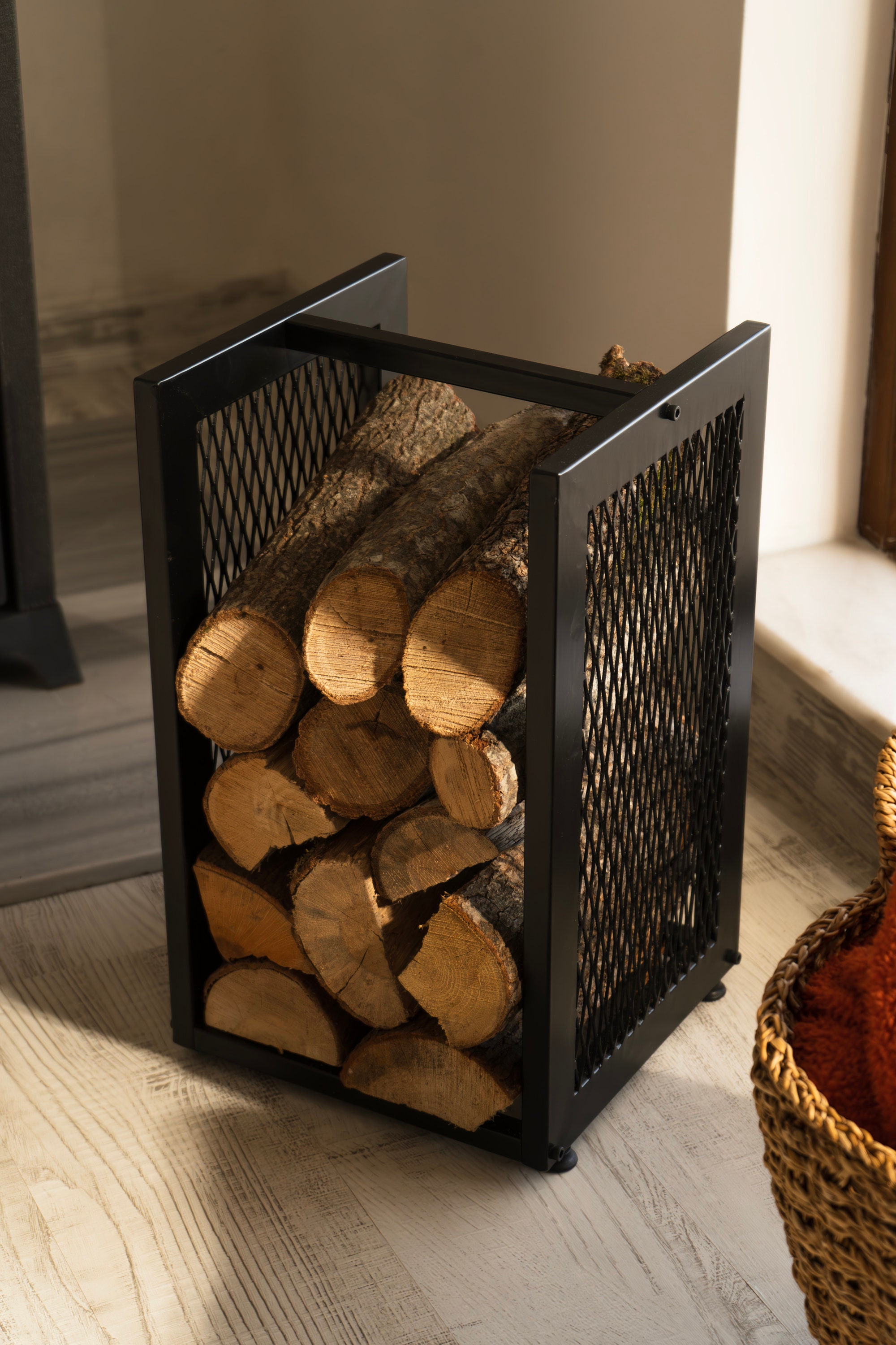Metal Firewood Rack, Log Storage, Fireplace Accessories, Garden Decor ...