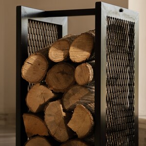Metal Firewood Rack, Log Storage, Fireplace Accessories, Garden Decor ...