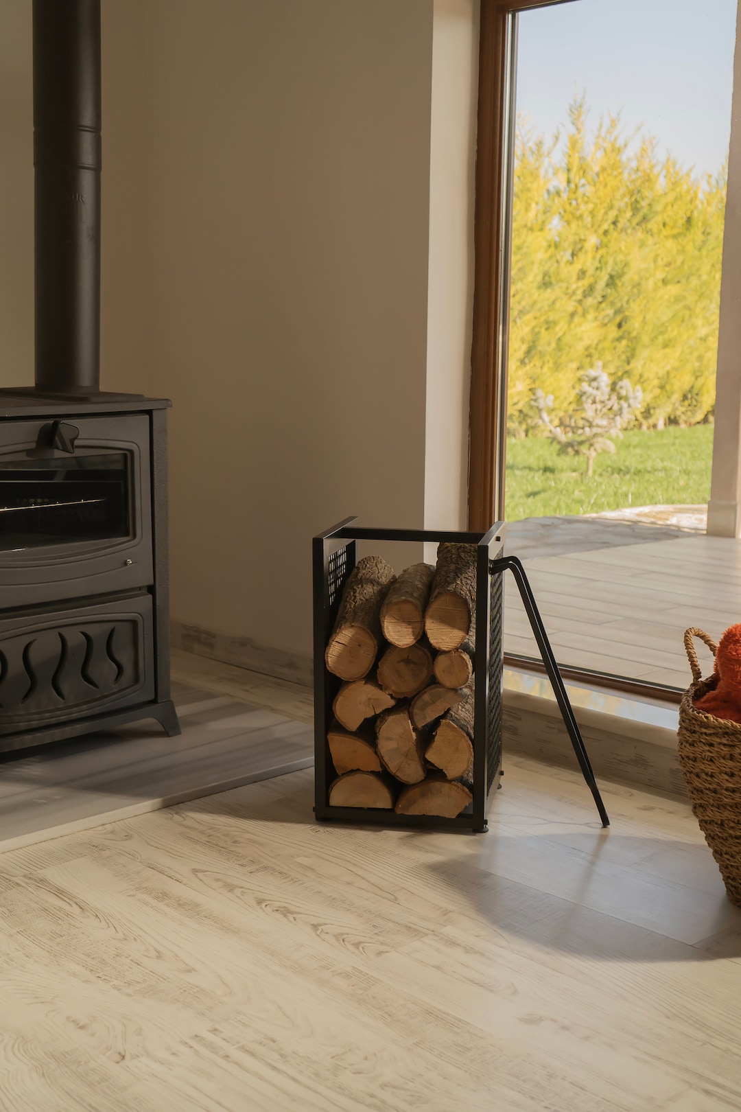 Metal Firewood Rack, Log Storage, Fireplace Accessories, Garden Decor ...