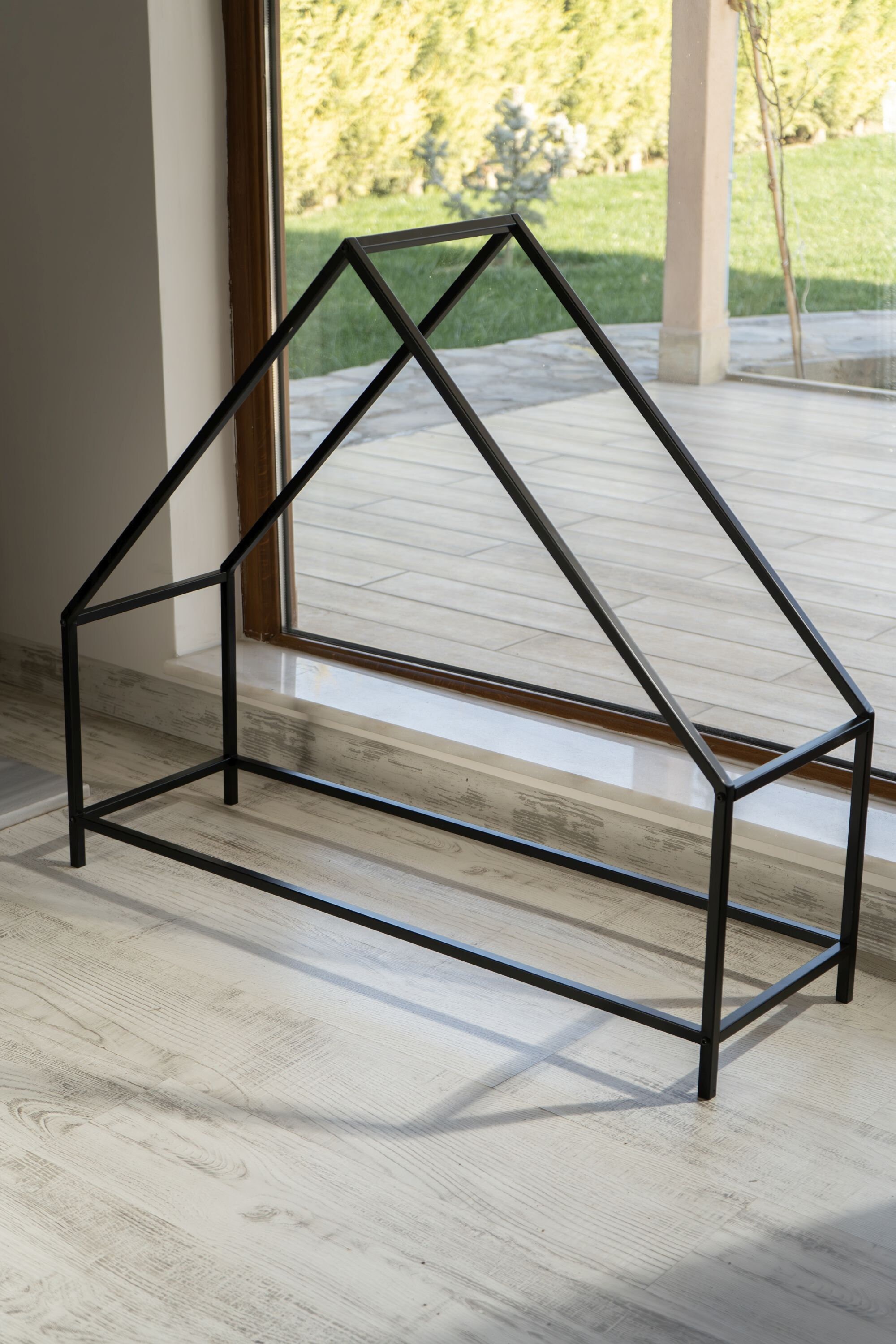 House Shaped Firewood Rack, Firewood Rack, Wood Storage, Fireplace ...