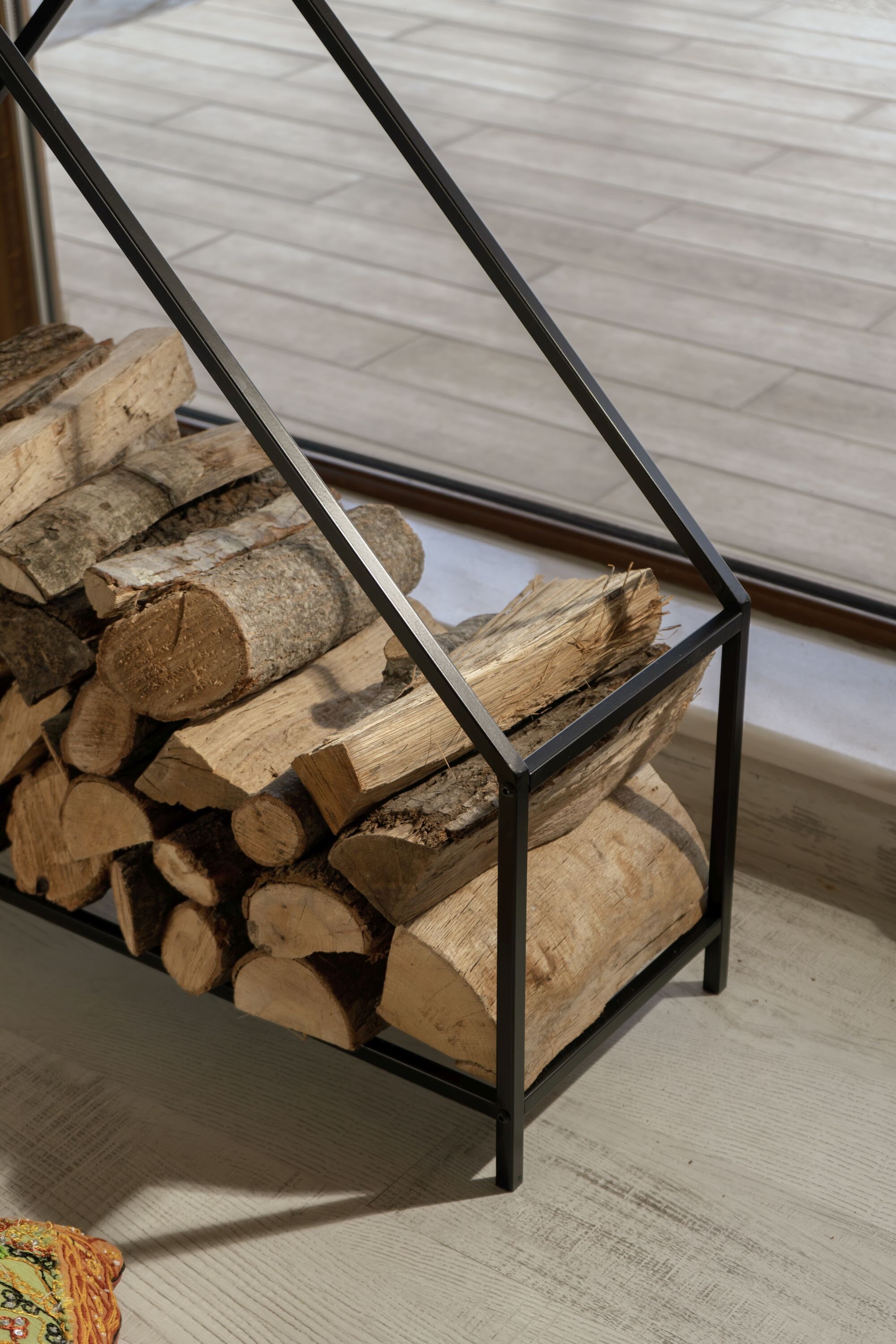 House Shaped Firewood Rack, Firewood Rack, Wood Storage, Fireplace ...