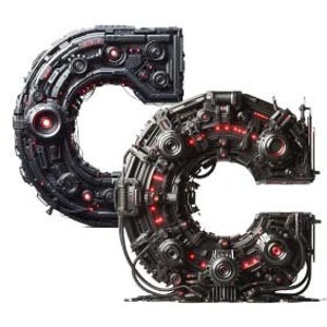 PNG Mechanical Letters Cyberpunk Style Letter Letters A to Z, Numbers 0 ...