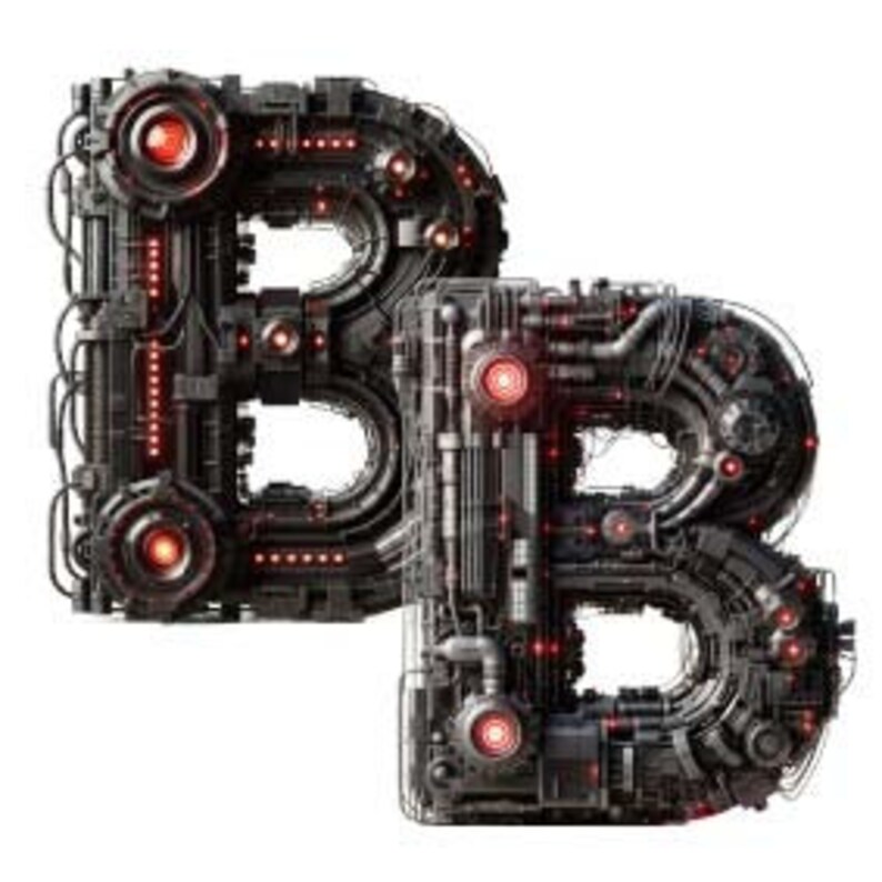 PNG Mechanical Letters Cyberpunk Style Letter Letters A to Z, Numbers 0 ...