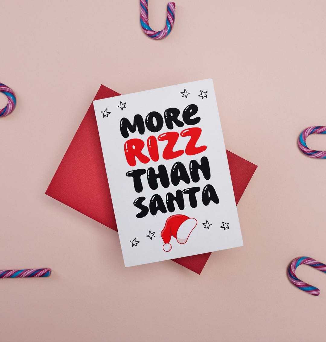 Funny Christmas Card/ Gen Z/ Slang/ Cards for Teens/ Santa/ Rizz - Etsy