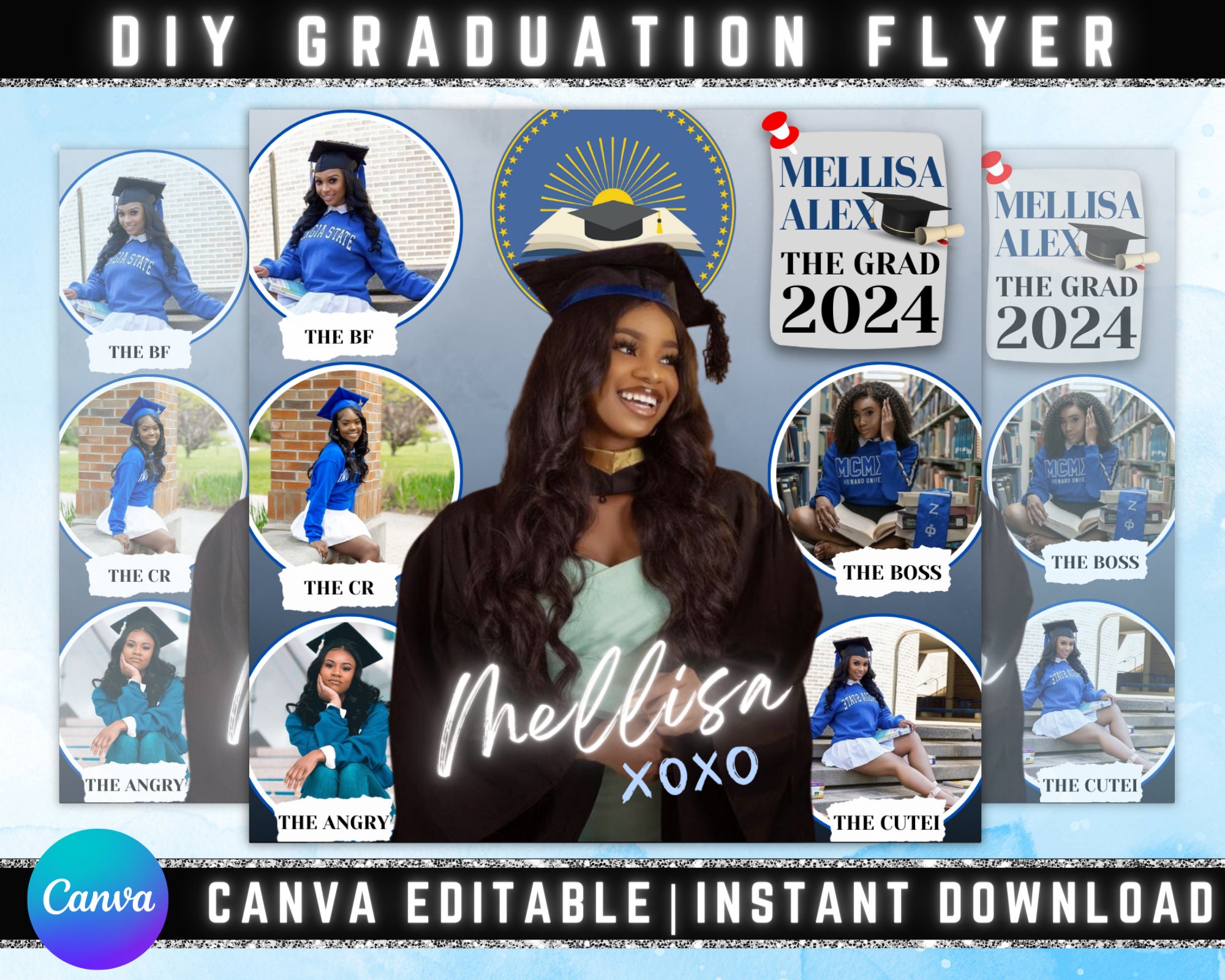 Graduation Flyer, DIY Flyer Template Designs, Grad Announcement Flyer ...