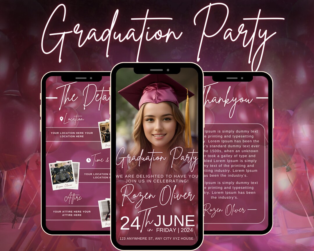 2024 Graduation Invitation, Save the Date Grad, Announcement, Editable ...