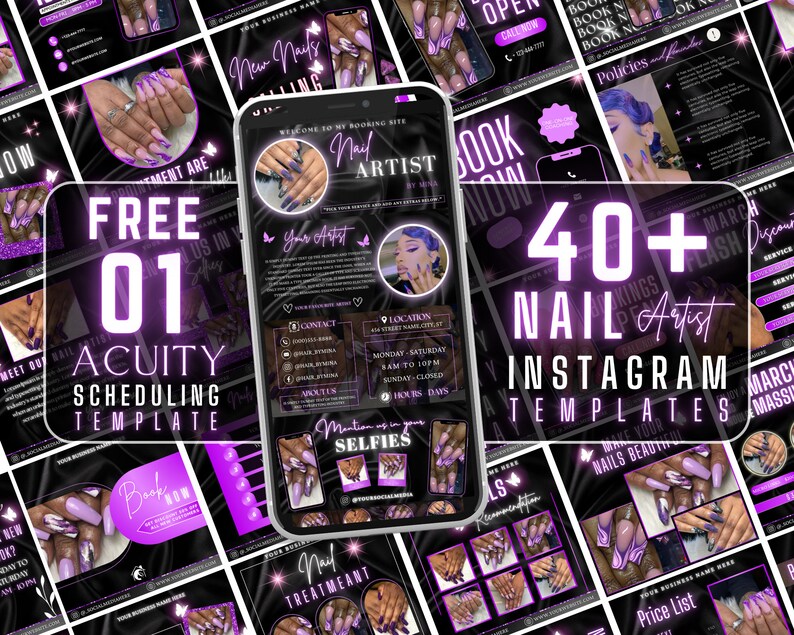 40 Nail Tech Instagram Templates Nail Artist Instagram Post Nail ...