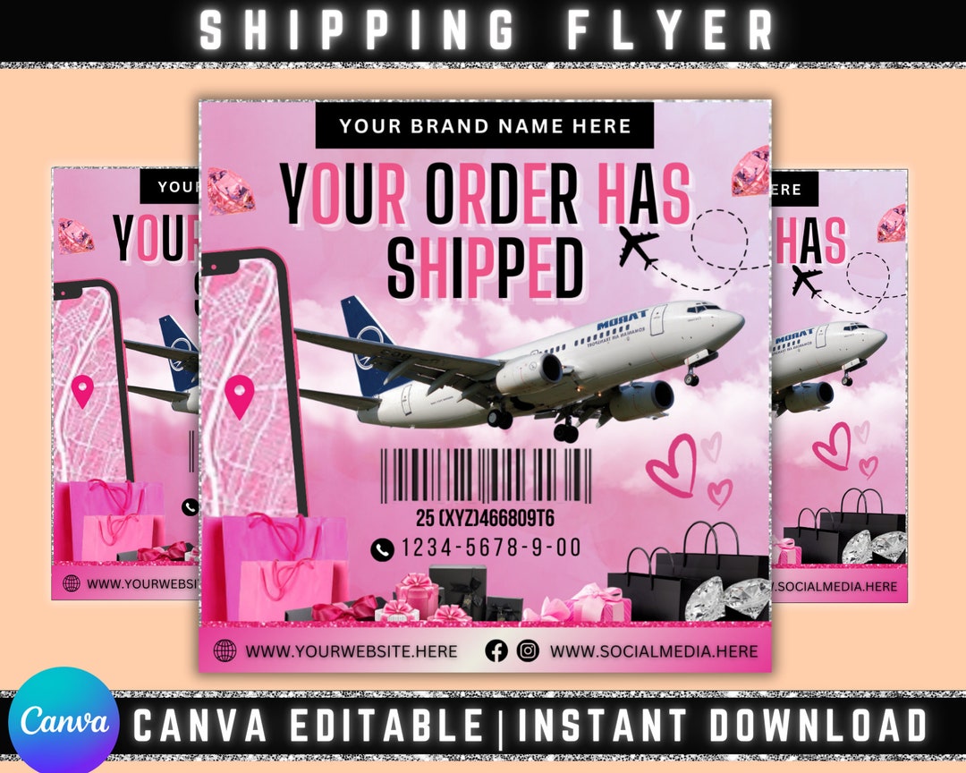 Shipping Flyer, DIY Flyer Template Design, Orders Have Shipped Flyer ...