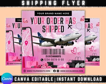 Shipping Flyer, DIY Flyer Template Design, Orders Have Shipped Flyer ...