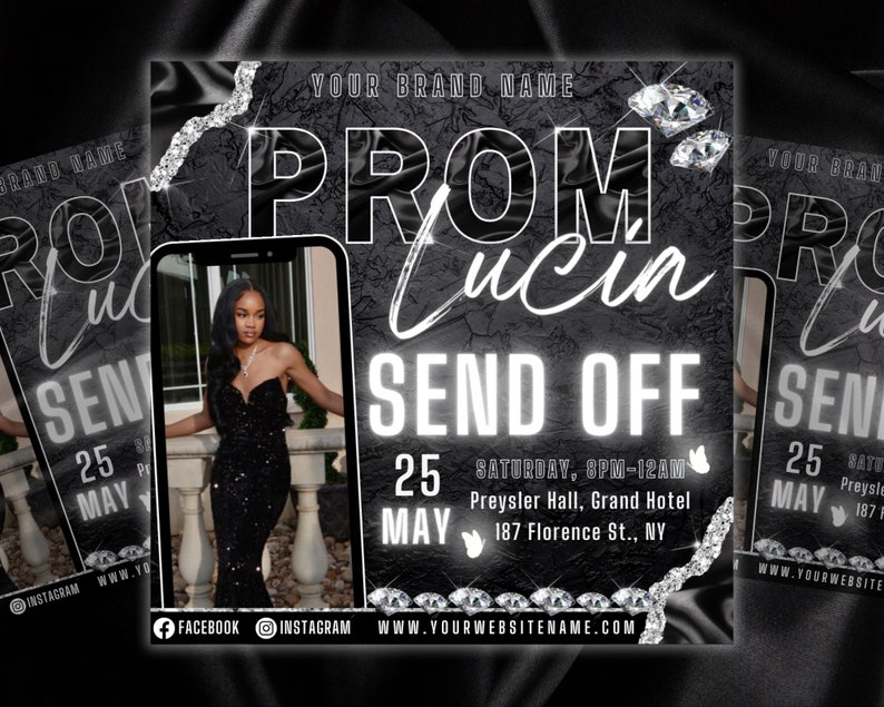 Prom Invitation, Prom Send off Flyer, Prom Invitation Flyer, Prom Flyer ...