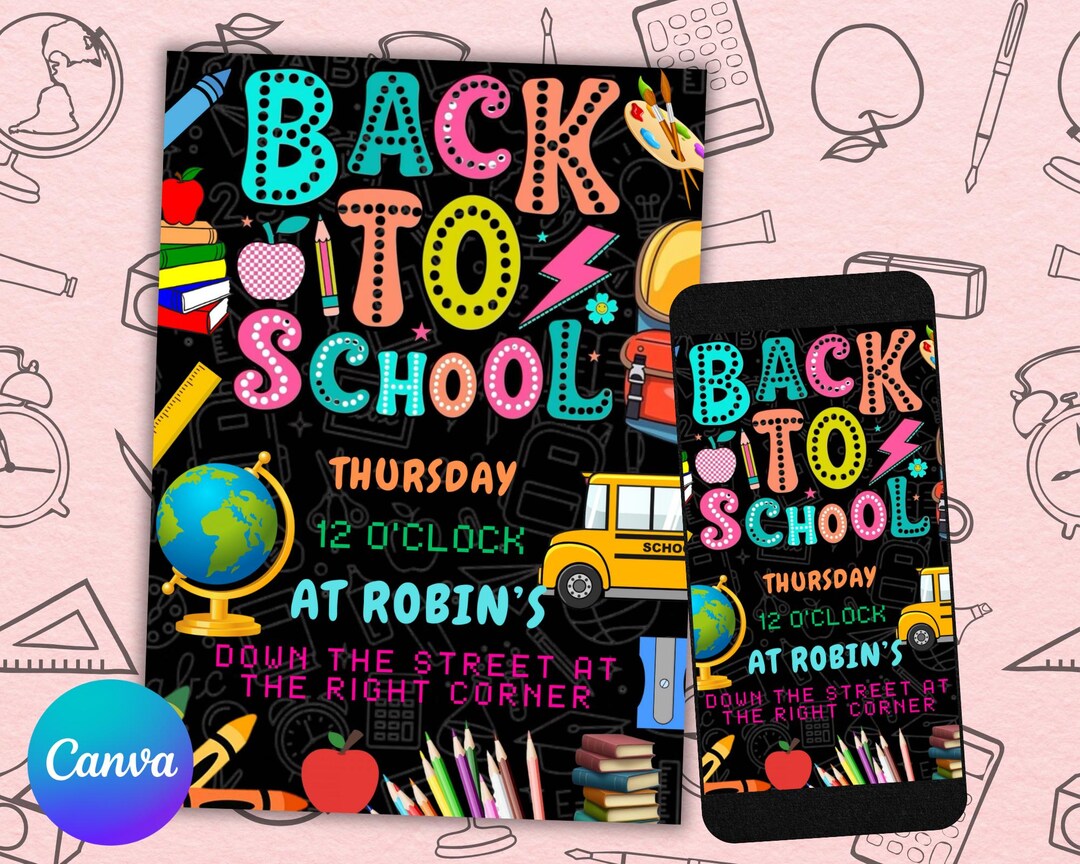 Back to School Bash Flyer, DIY Flyer Template Design, Community Event ...
