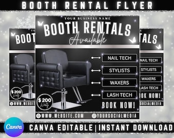 Booth Rental Flyer, DIY Flyer Template Design, Store Rental Flyer, Pre ...