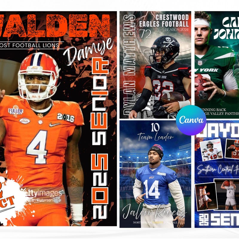 Senior Football Poster - Etsy