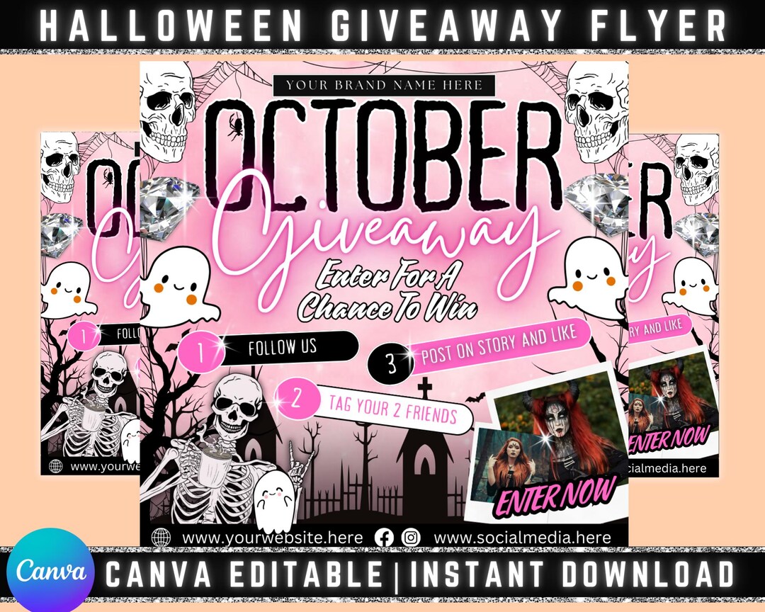 Halloween Giveaway Flyer, Halloween Flyer, October Giveaway Raffle ...