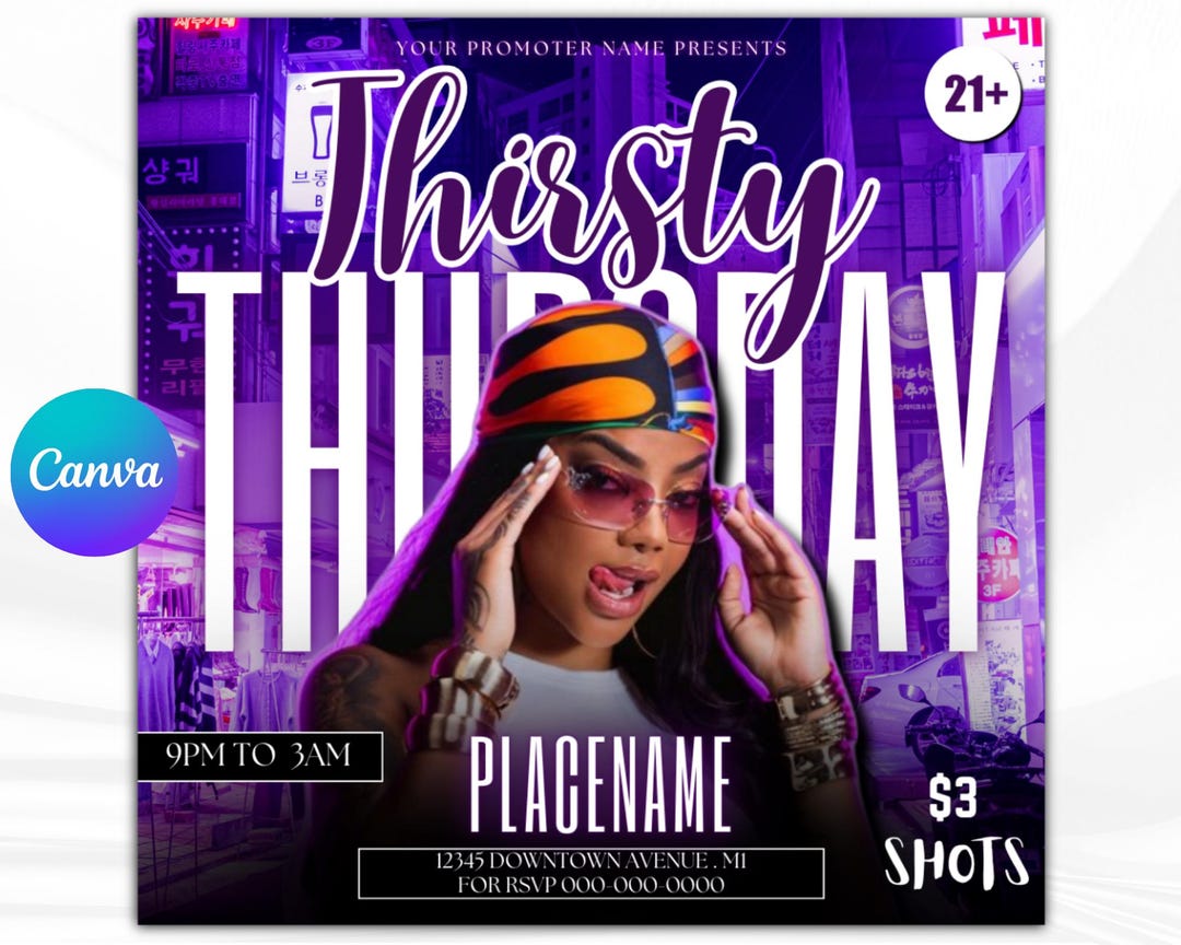 Thirsty Thursday Party Flyer, Thursdays Party Flyer, Thursday Nightclub ...