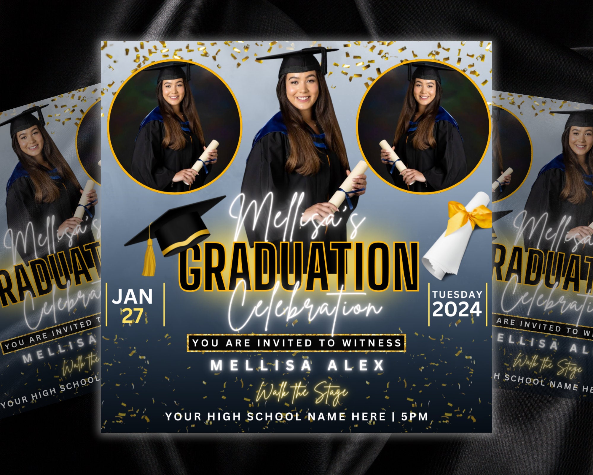 Graduation Flyer, DIY Flyer Template Designs, Grad Announcement Flyer ...