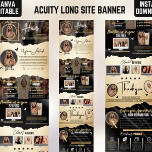 DIY Retractable Beauty Hair Banner Template, Acuity Hair Banner, Canva ...