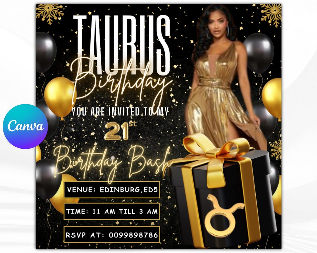 Taurus Season Party Flyer, Birthday Szn Flyer, Taurus Invitation Flyer ...