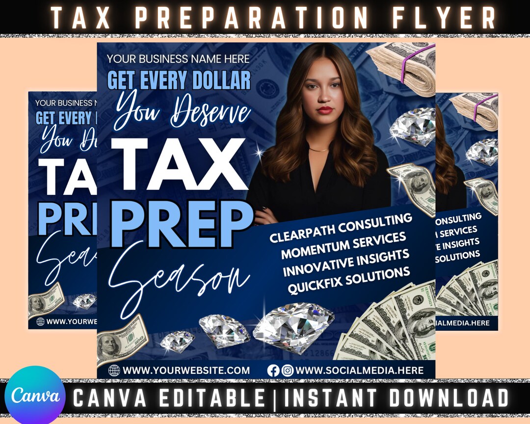 Tax Prep Flyer, Tax Prep Flyer, Tax Prep Instagram, Tax Flyer Template ...
