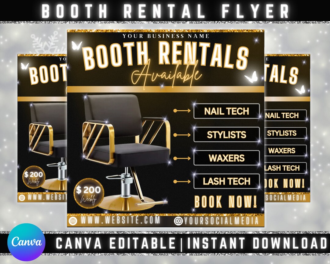 Booth Rental Flyer, DIY Flyer Template Design, Store Rental Flyer ...