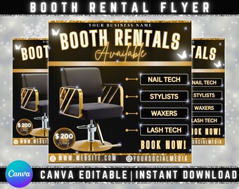 Booth Rental Flyer, DIY Flyer Template Design, Store Rental Flyer, Pre ...