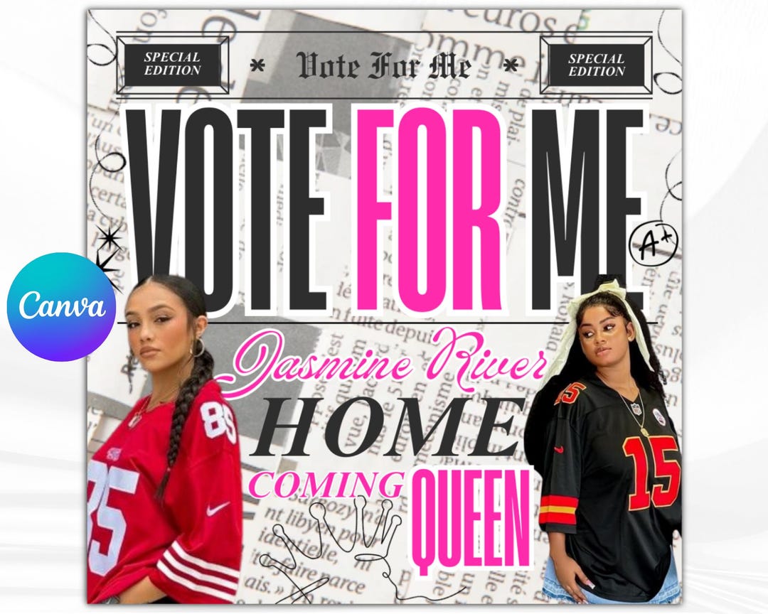 DIY Homecoming Election Flyer Template: Queen & King Vote (canva ...