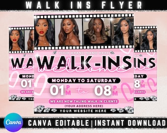 Walk-ins Flyer Editable Canva Template - Etsy