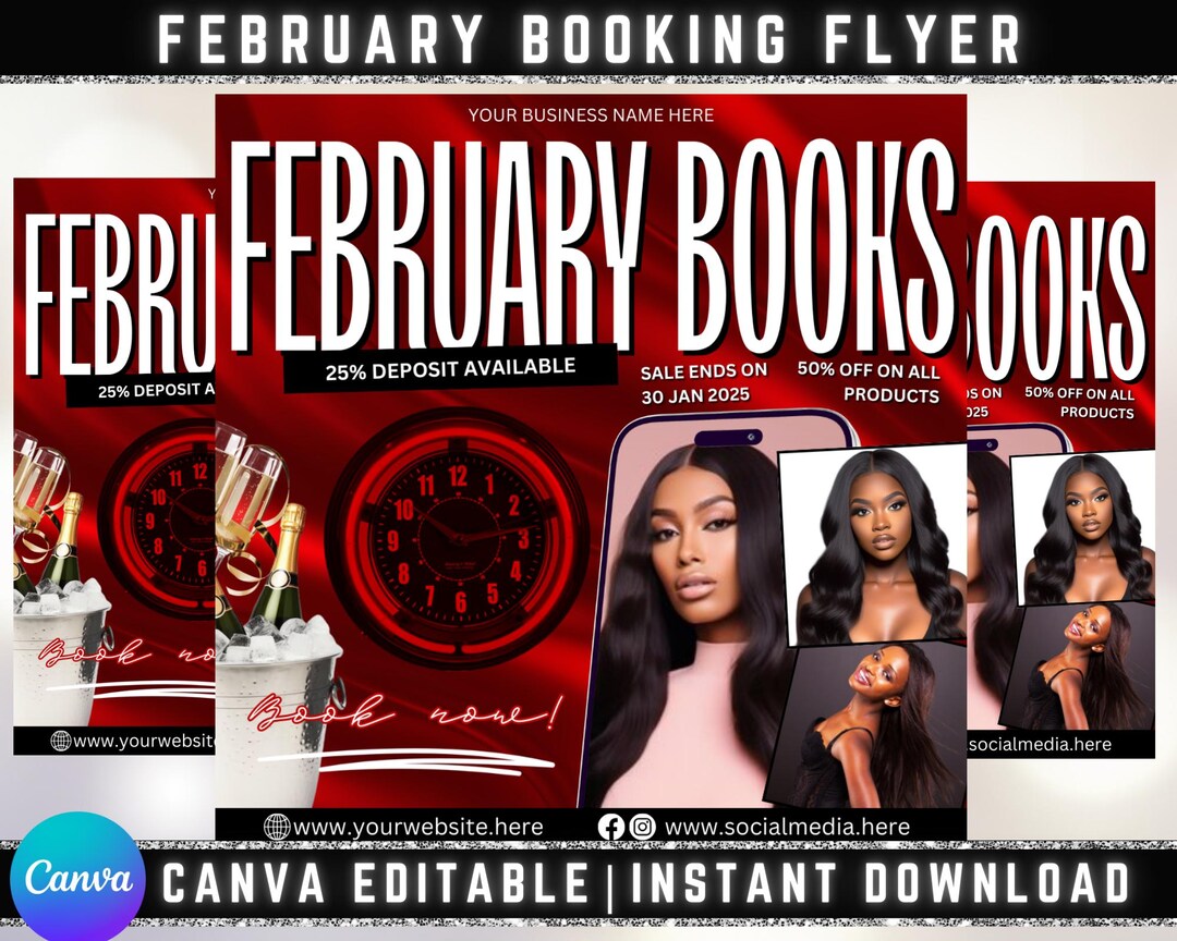 February Booking Flyer, February Books Open, Appointments Available ...