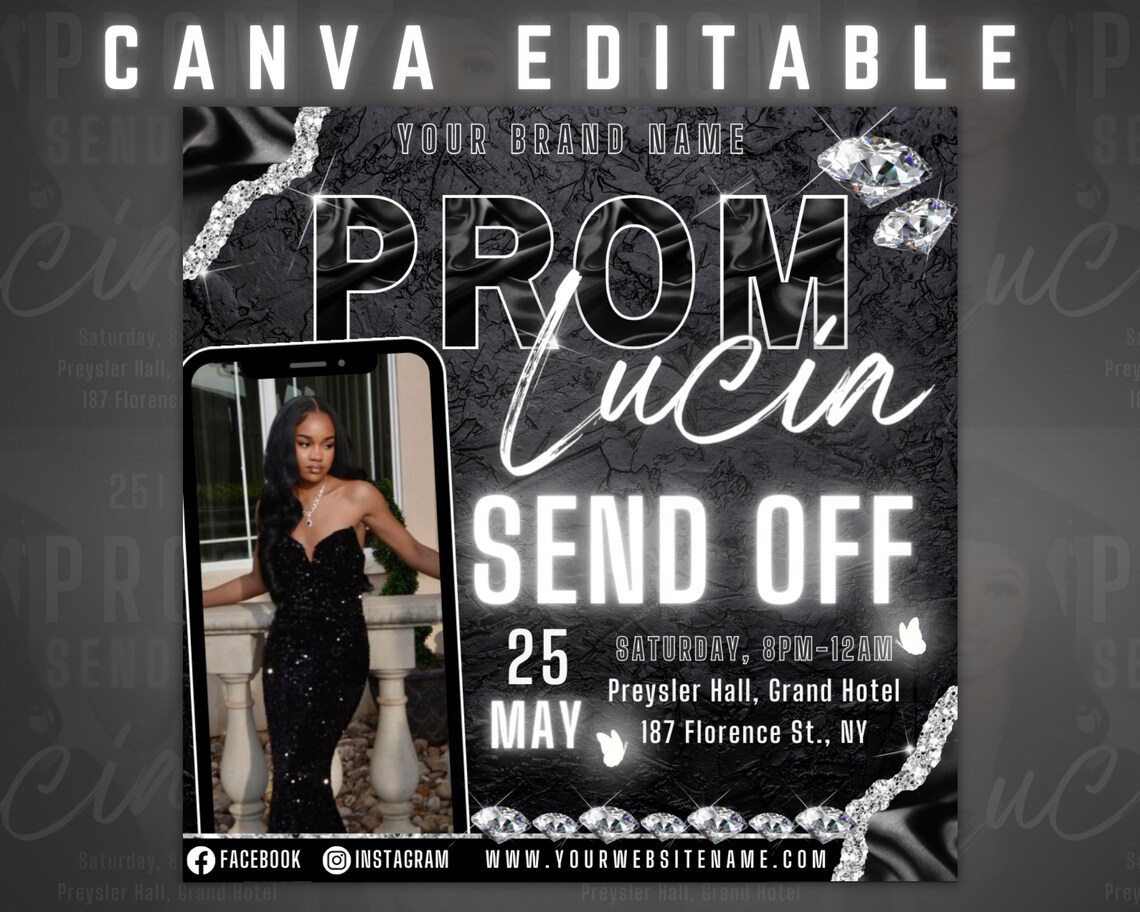 Prom Invitation, Prom Send off Flyer, Prom Invitation Flyer, Prom Flyer ...