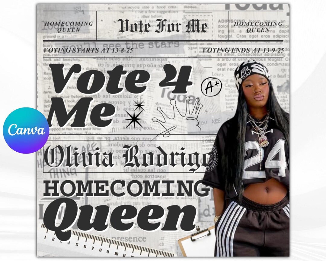 DIY Homecoming Election Flyer Template: Queen & King Vote (canva ...