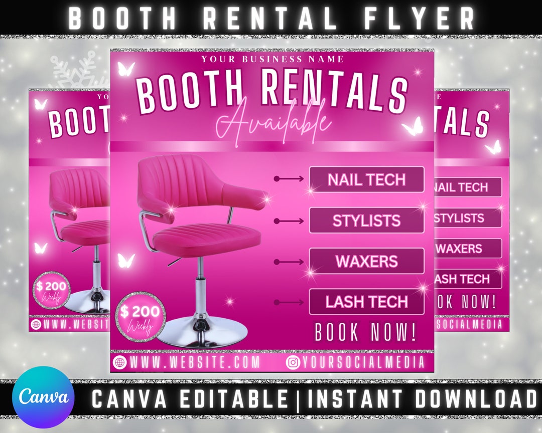 Booth Rentals Flyer, DIY Flyer Template Design, Beautician Flyer ...