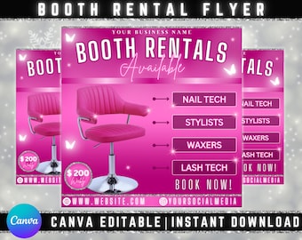 Booth Rental Flyer, DIY Flyer Template Design, Store Rental Flyer, Pre ...