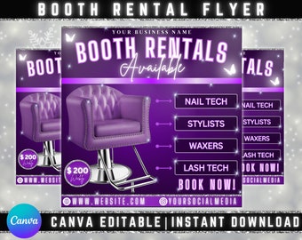 Booth Rental Flyer, DIY Flyer Template Design, Store Rental Flyer, Pre ...