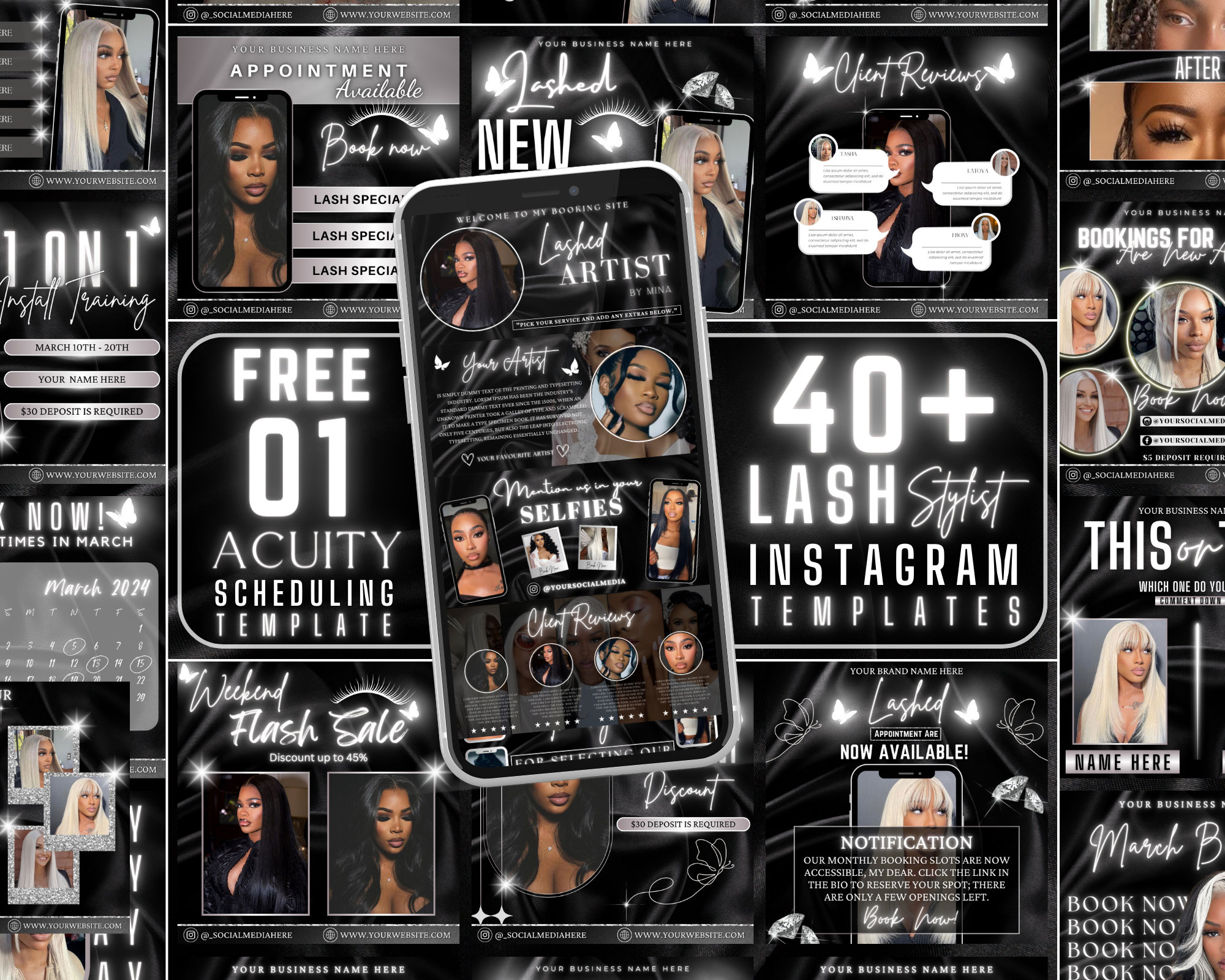 40 Lash Instagram Post, FREE Lash Acuity, Lash Tech Instagram Post ...