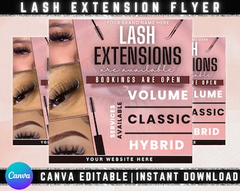 Lash Deal Flyer, Lash Special Flyer, Lash Sale, Lash Extensions Flyer ...