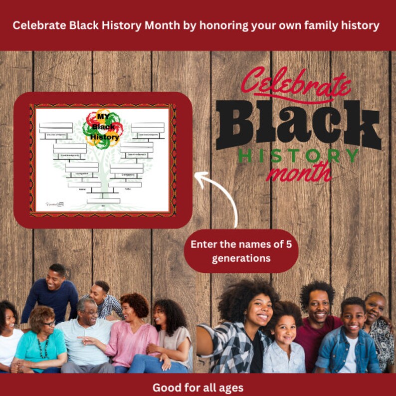 Black History Family Tree Worksheet - Celebrate Heritage - Etsy
