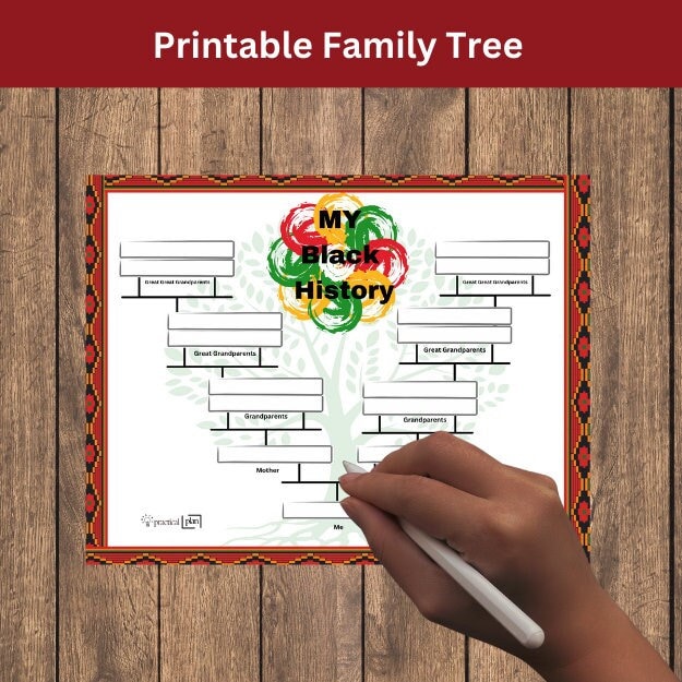 Black History Family Tree Worksheet - Celebrate Heritage - Etsy