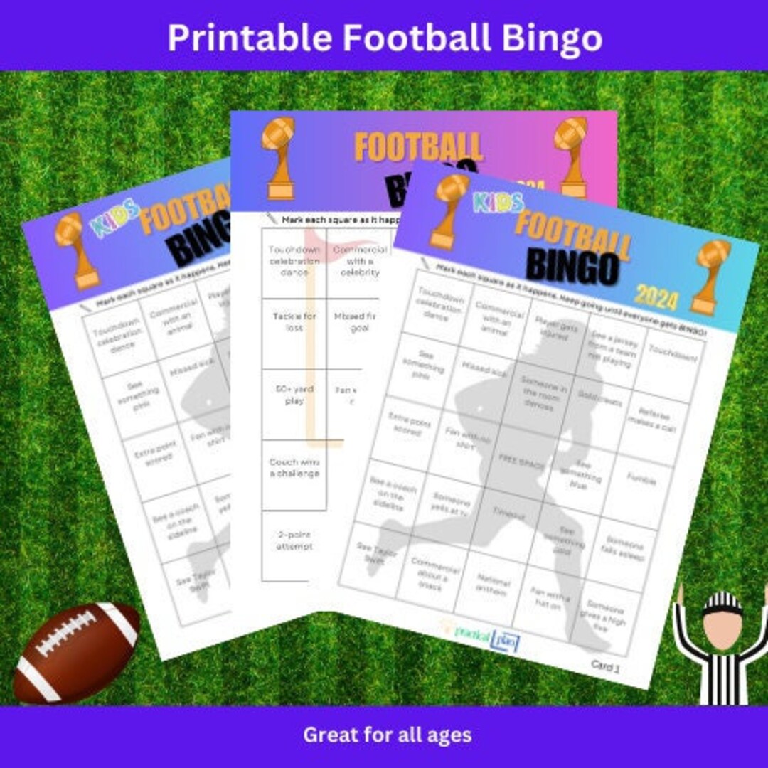 Football Bingo Game - Fun Printable Activity for Game Day Fans - Etsy
