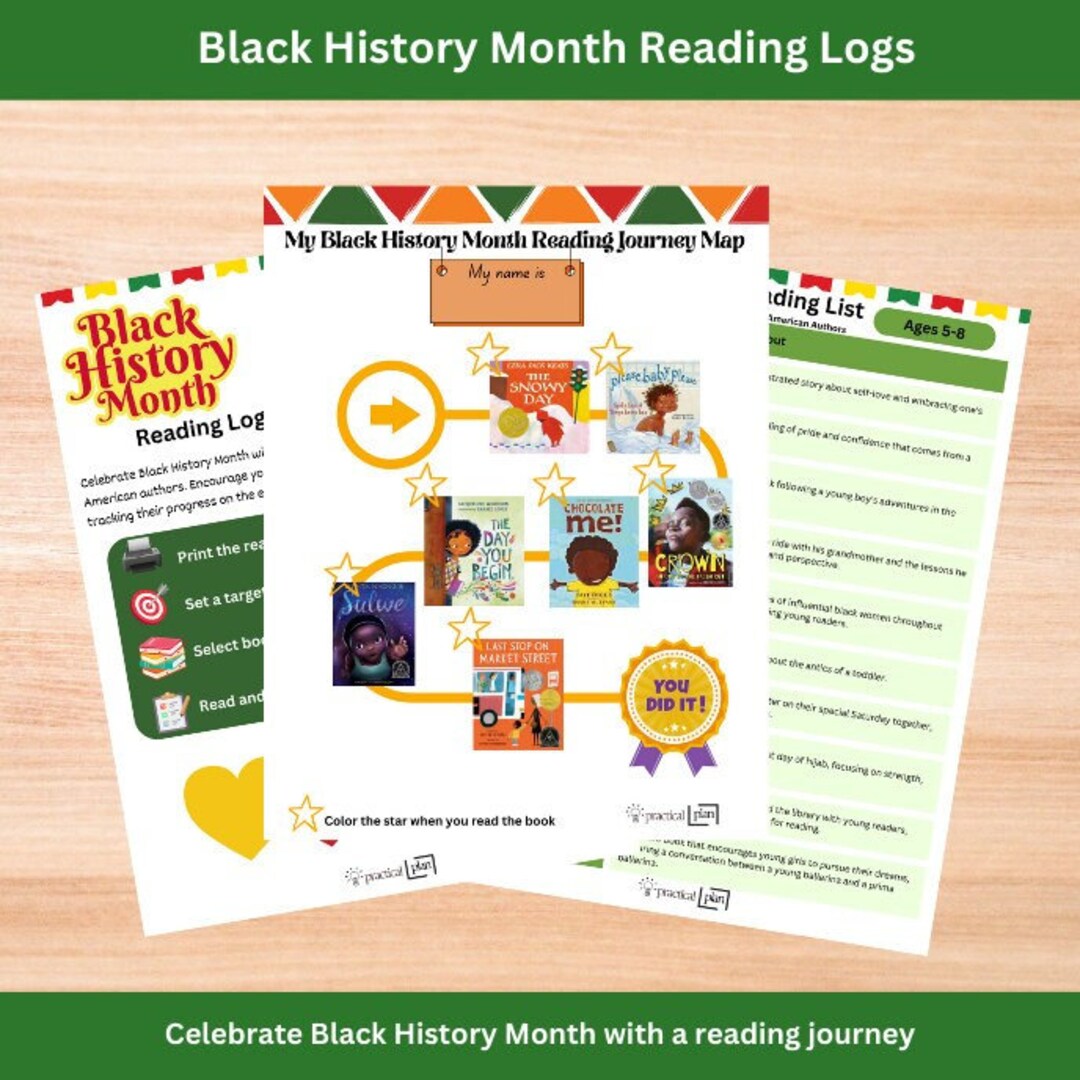 My Black History Reading Log for Kids Ages 5-8 - Etsy
