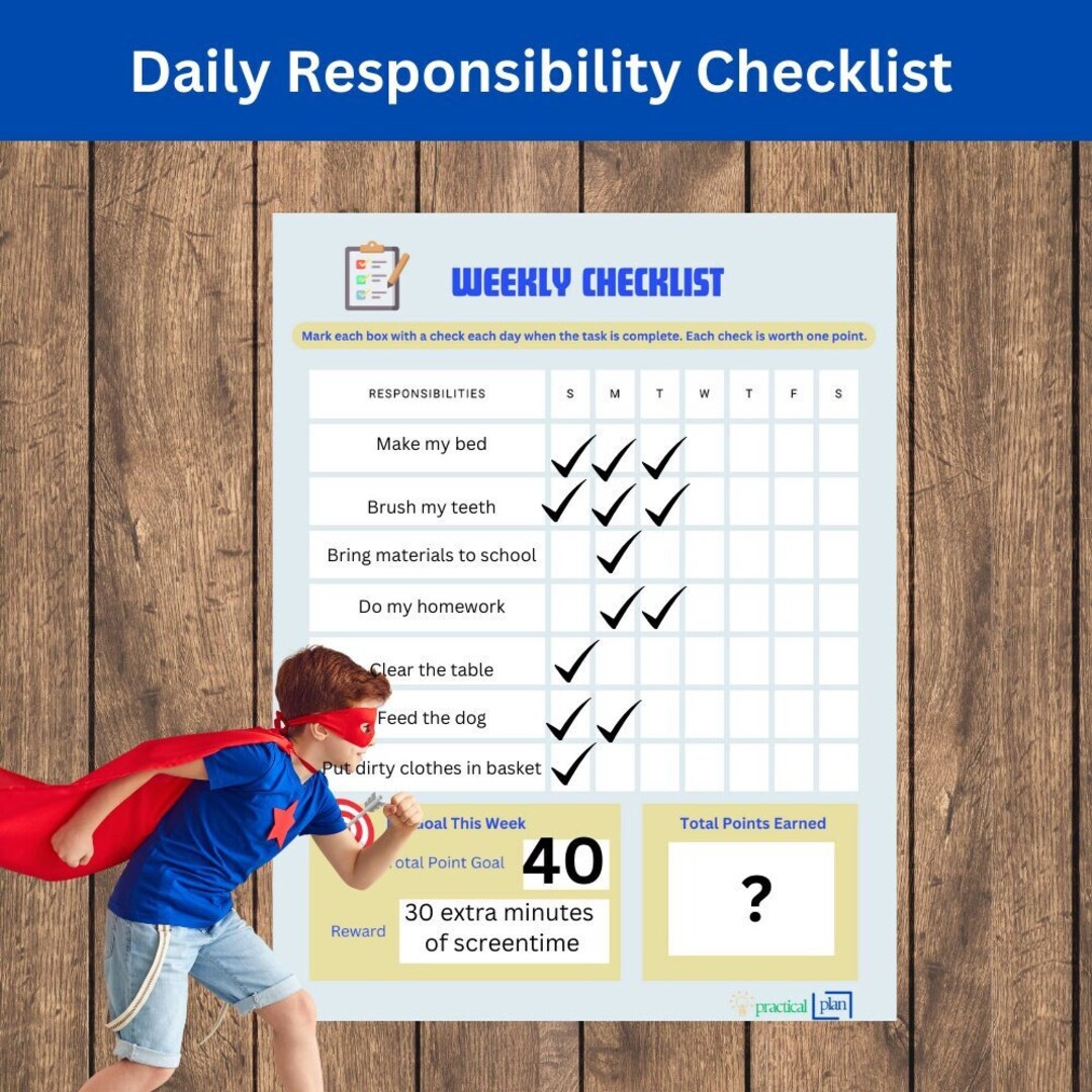 Student Digital Daily Task Tracker and Checklist - Etsy