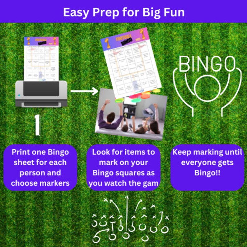 Football Bingo Game - Fun Printable Activity for Game Day Fans - Etsy